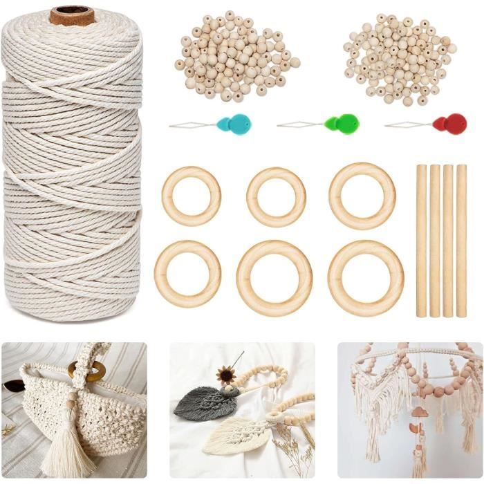 Macramé Kit Complet Debutant,Fil Macramé 3mm Corde en Macramé Cordon ...