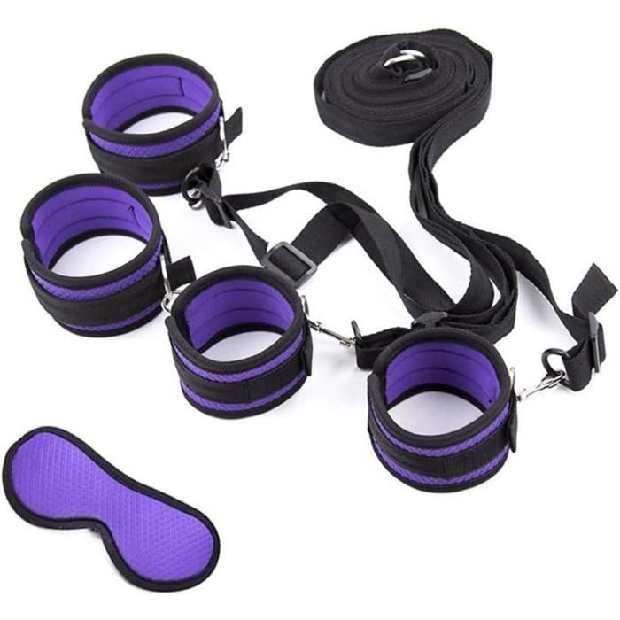 Doux BDSM Sex Bondage avec Cordes Menottes Menottes Pieds Lit Sets ...