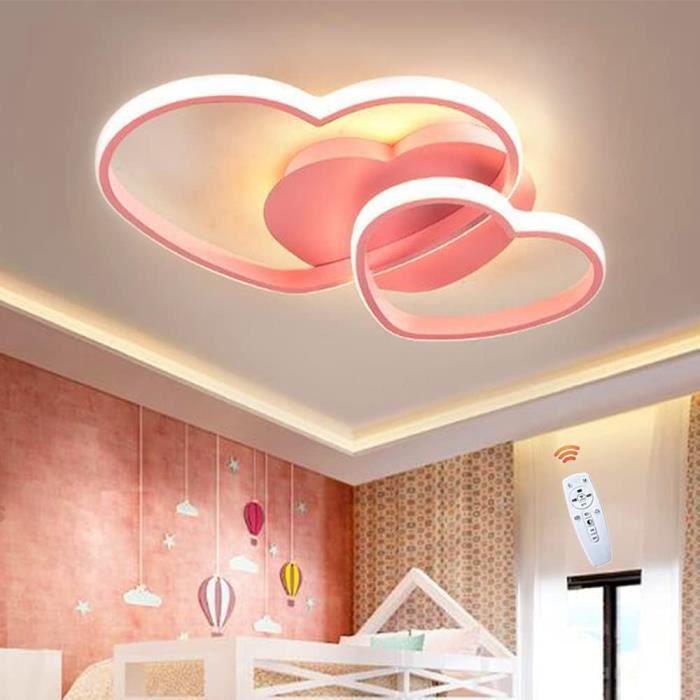FMID Plafonnier LED Dimmable Lampe De Plafond Coeur Moderne Suspension Chambre D'enfant Avec ...