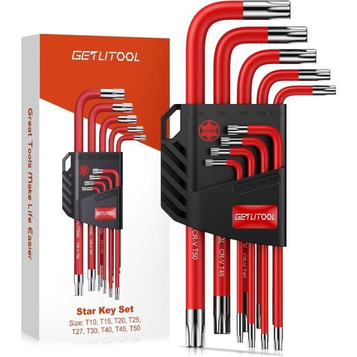 Jeu De Clés Torx 9 Pcs Clé Allen Torx Jeux De Clef Torx T10 T15 T20 T25 ...