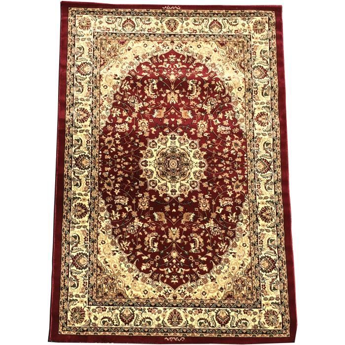 Tapis orient style - 120x170 cm - LALEM Rouge - Polypropylène - UN ...