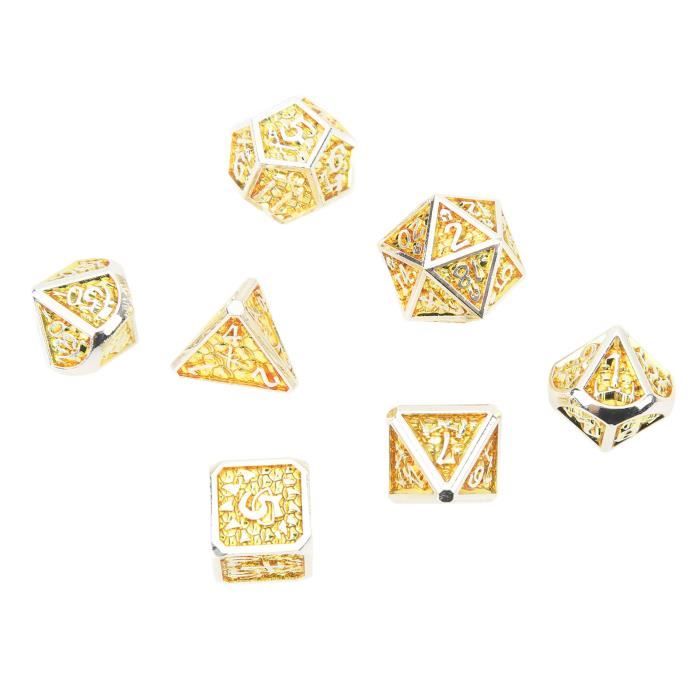 Ensemble De Dés De Jeu 7 Pièces En Métal Jeu Dés Artisanat Beau Jeu De ...