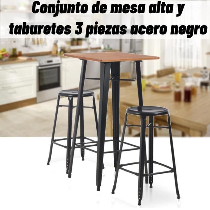 Mobilier de bar Meubles de salle à manger 60 x 60 x 108 cm acier ...