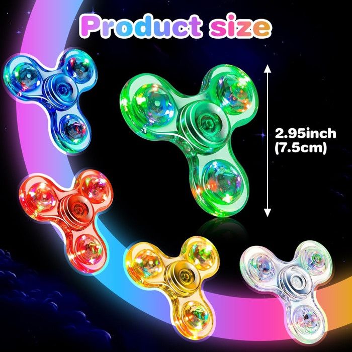 Lot de 5 Fidget Spinner LED, Jouet anti-stress rotatif avec 3 modes ...