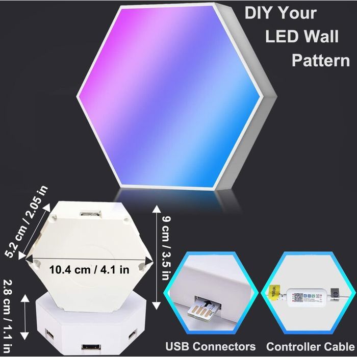 Panneau LED RGB Gaming Deco App et Télécommande Applique Murale LED ...