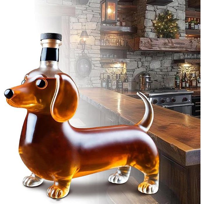 Bouteille De Whisky Dckhund Chien Verres De Whisky En Forme Chien 3D ...