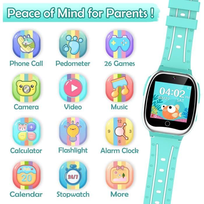 Montre Connectée Enfant 26 Jeux Smartwatch Telephone Garçon Fille Avec ...