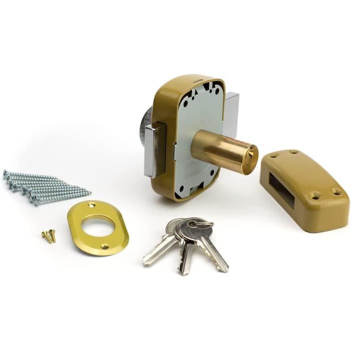 Série 843- Verrou de sécurité en applique couleur bronze Verrou à ...