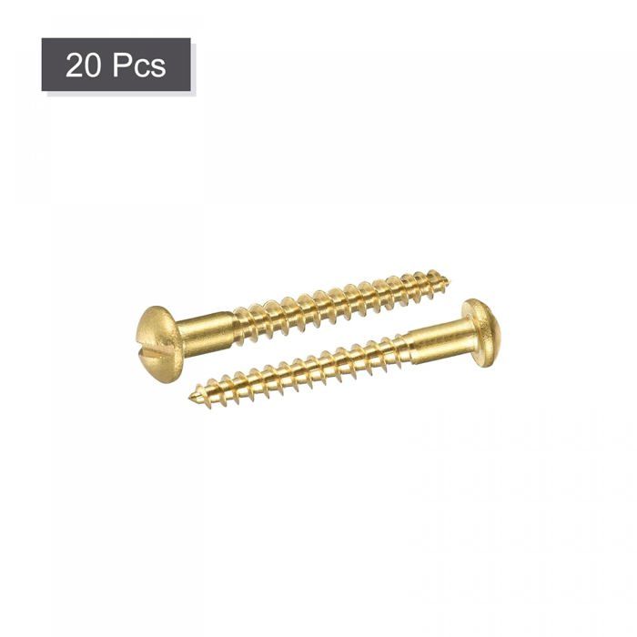Bois Vis M3.5 x 30mm Fendu Rond Tête Laiton Autotaraudant Vis 20 Pcs ...