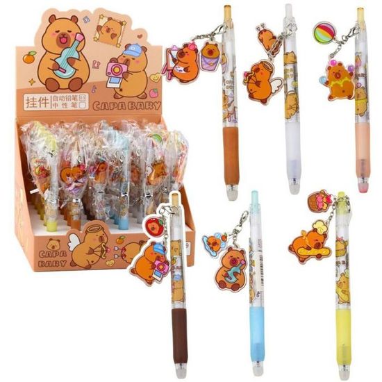 Stylo - parure de stylo - recharge Lean Porte-clés stylo gel Capybara ...