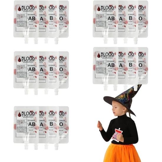 Sang,Lot 20 Sacs Réutilisables Halloween Blood Iv - Sachets Boisson D ...