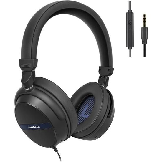 Casque D'Écoute Stéréo Filaire Avec Micro Et Réglage Du Volume 15M De ...