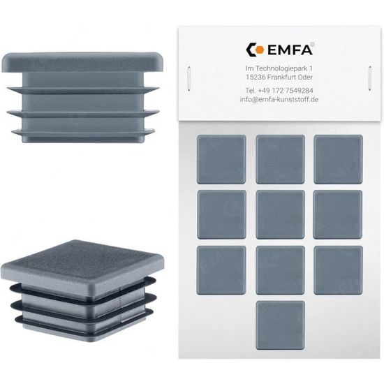 Cache tube carré 80X80 Mm, 10 pièces, cache anthracite (Ral 7016), 8X8 ...
