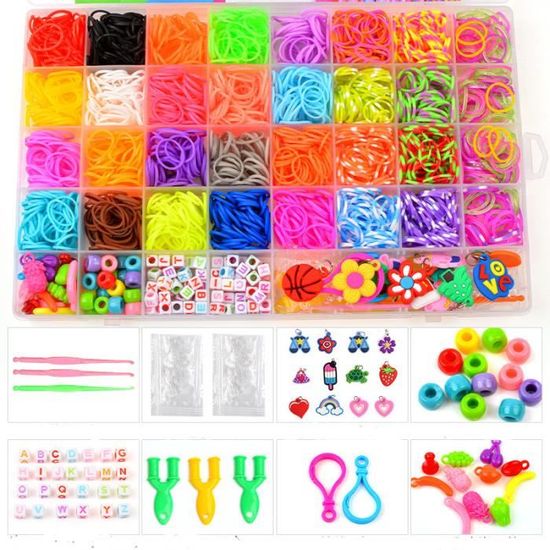 Kit de fabrication de bracelets - ZGEER - 2500PCS - Élastique - Coloré ...