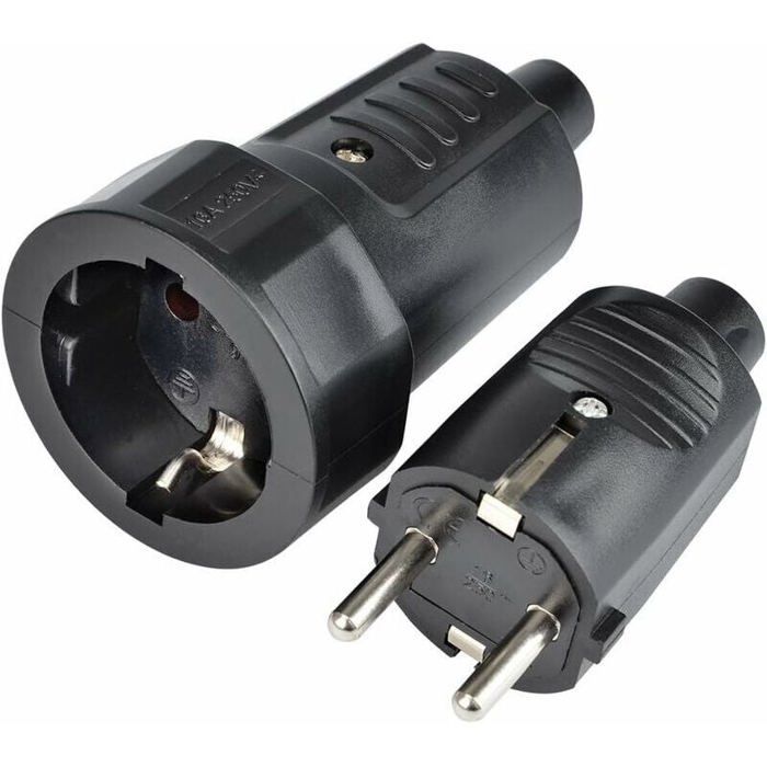 Lot de 2 Fiches Prise Femelle 250V Incassable et Stable Prise Double ...