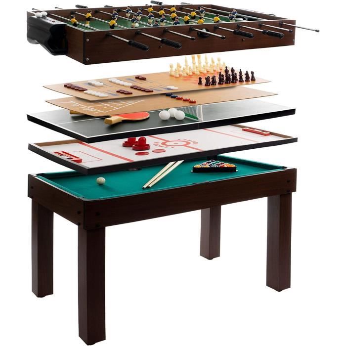 Anaterra® Table de Jeu Multi-jeux - 9 en 1, Accessoires Inclus - Table ...