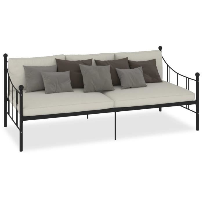 Lit de repos/canapé KAI - ARAMOX - Noir - Métal - 90 x 200 cm ...