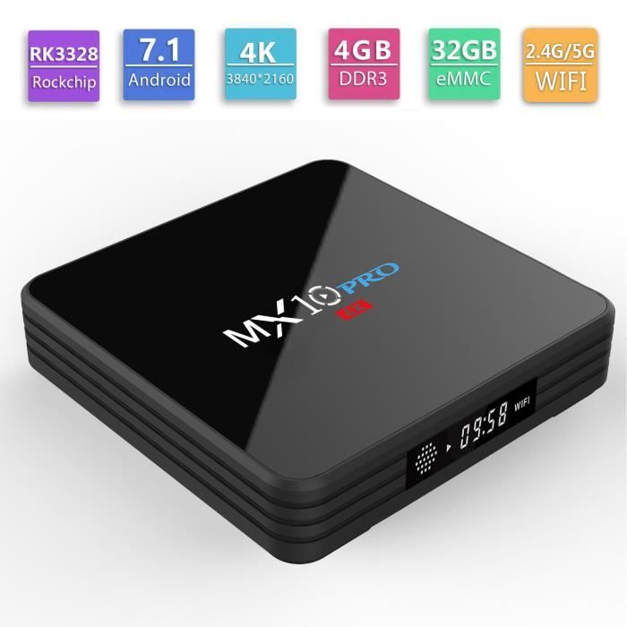 MX10 PRO TV Box avec décodeur numérique Android 8.1 4 Go de RAM 32 Go ...