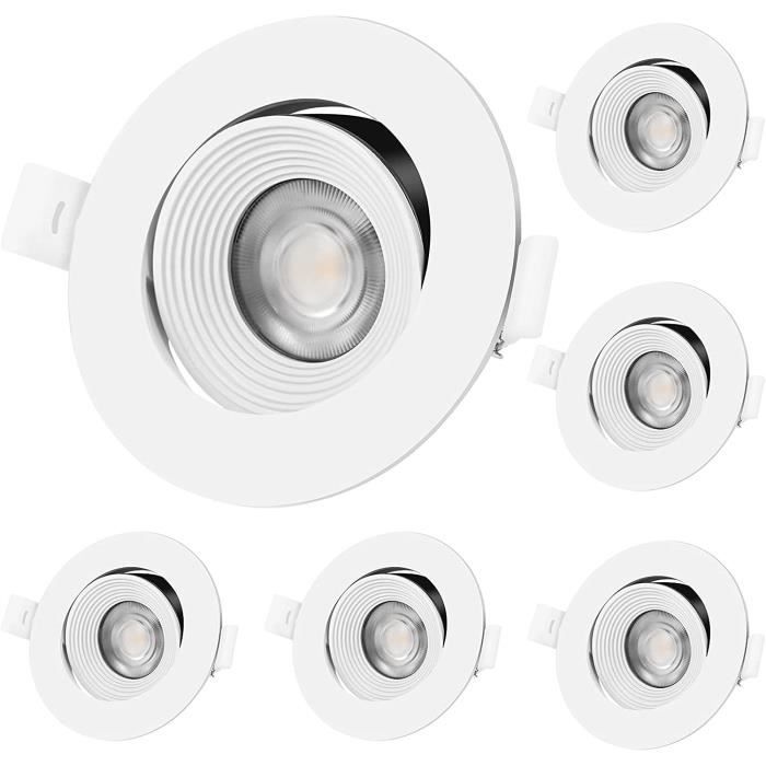 Lot De 6 Spots Led Encastrables Et Orientables Ultra Plats 230 V 6 W
