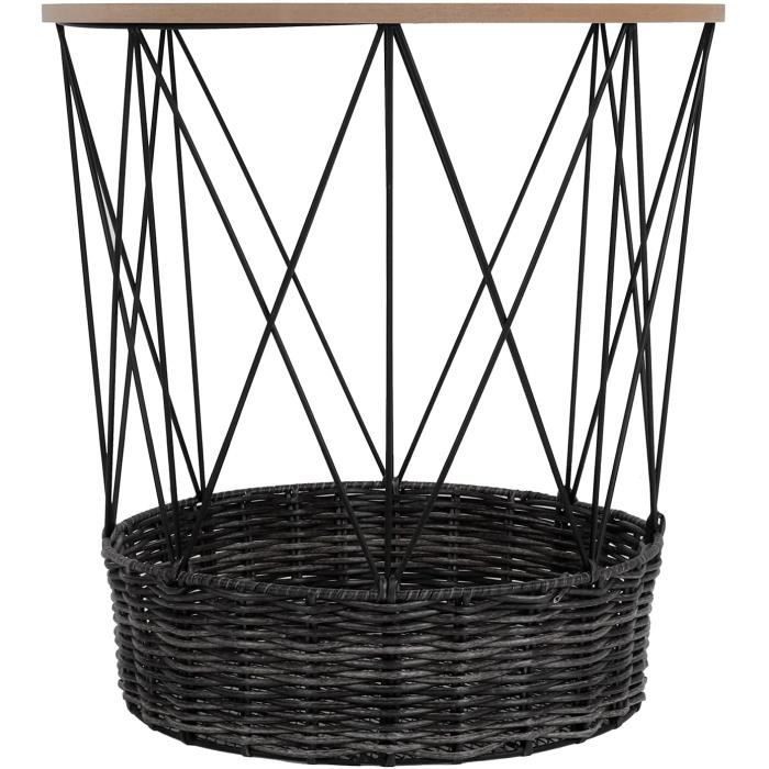 Panier de Rangement de Table Basse Moderne, Table d'appoint Ronde ...