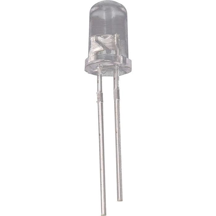 100 Pcs 5Mm Blanc Led Diode Dc 3V 20Ma Ampoule Lampes Composants ...