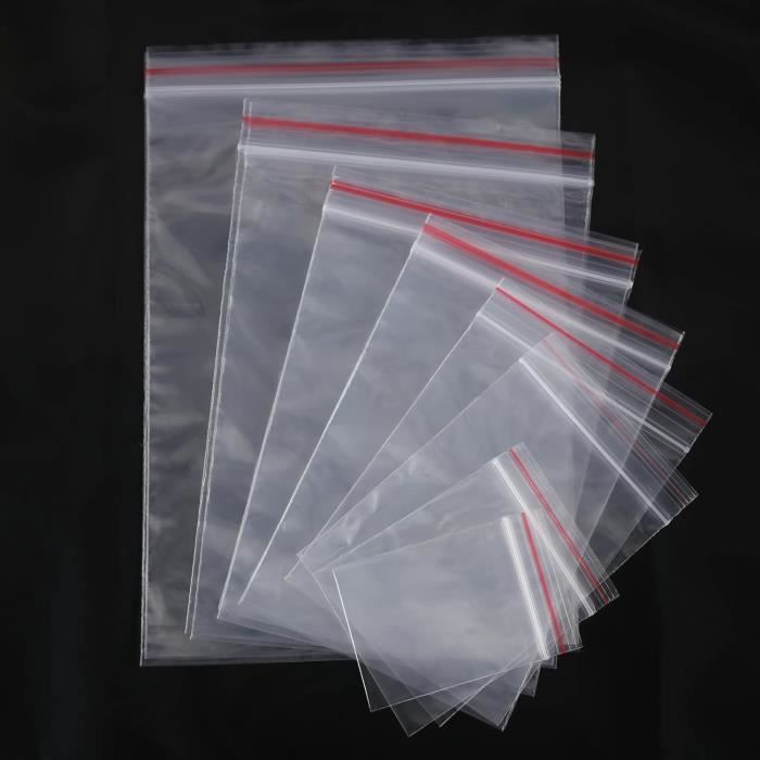 Transparent Zip Sachets Assortiment Sachets Plastique à Fermeture Zip ...