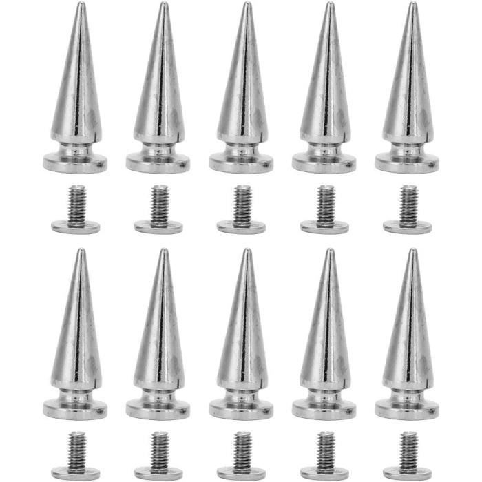 20 pièces Grand Taille cône Pointes Punk Rivets,Métal Cône Screwback ...