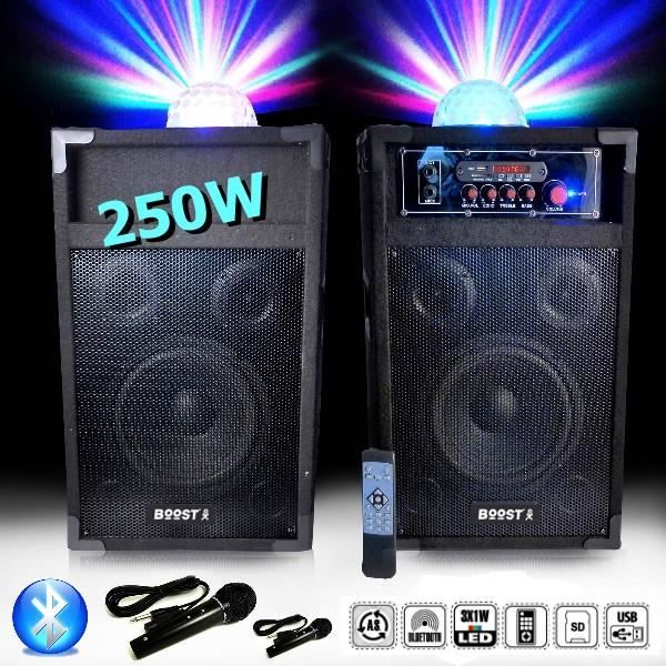 Pack Sono Boost Karaoké Usb Bluetooth avec jeux de lumière intégré + 2 ...