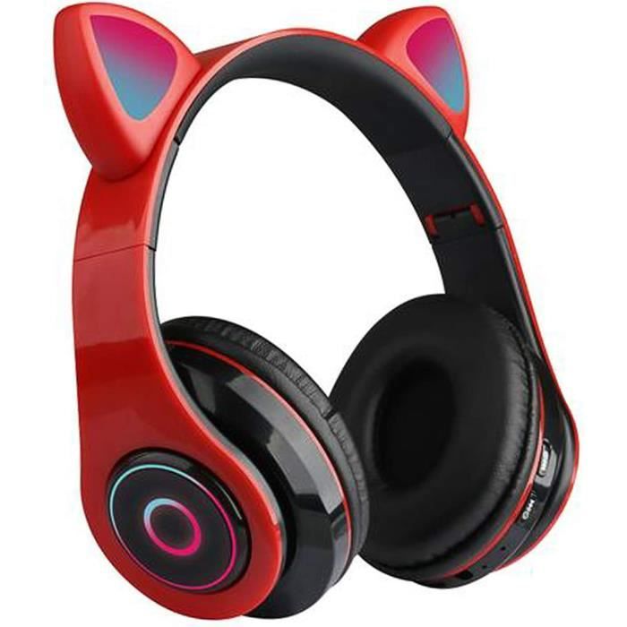 Oreille De Chat Mignonne Bluetooth Sans Fil Antibruit Stéréo Casque ...