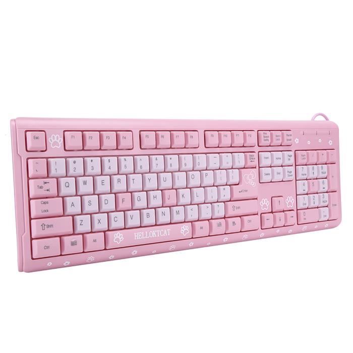 MAG Clavier de Dessin Animé Mignon Ultra-Mince Filaire USB Universel ...
