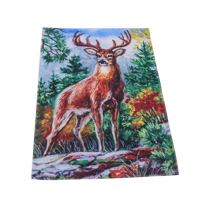Drapeau de jardin - DRFEIFY - Cerf - Lin résistant aux intempéries ...