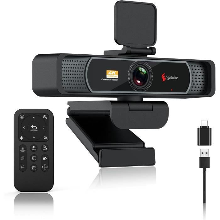 Webcam 4K - Angetube - Ultra HD - Double microphone antibruit - Zoom ...