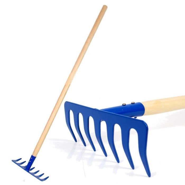 Rateau rectangulaire bleu metal et bois 86 cm o... - Cdiscount Jeux ...