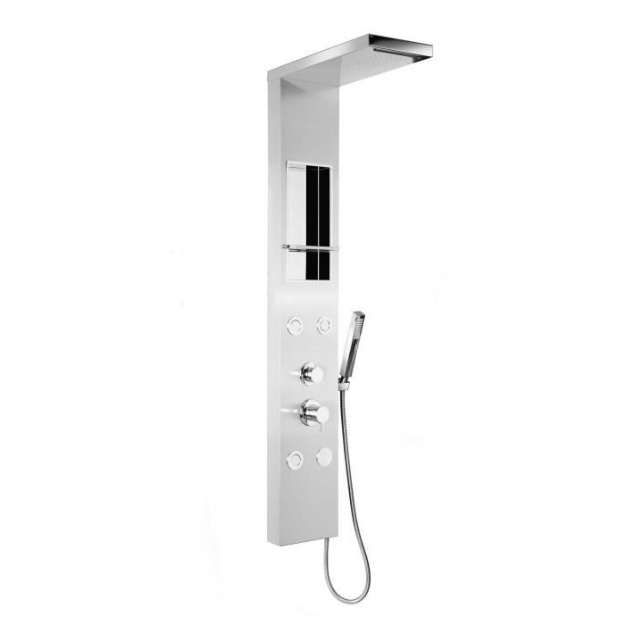 Colonne de Douche Hydromassante en Acier Inox Brossé Mod. City ...