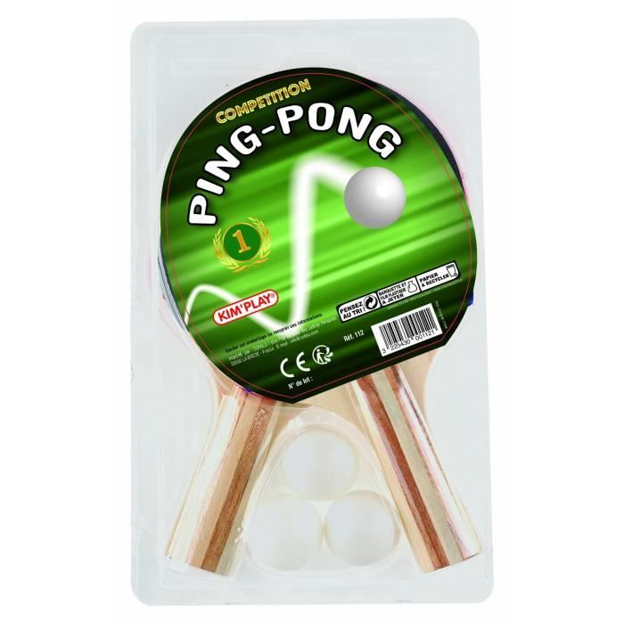 Jeu de Ping-Pong - KIM PLAY - 2 raquettes et 3 balles - Mixte - A ...
