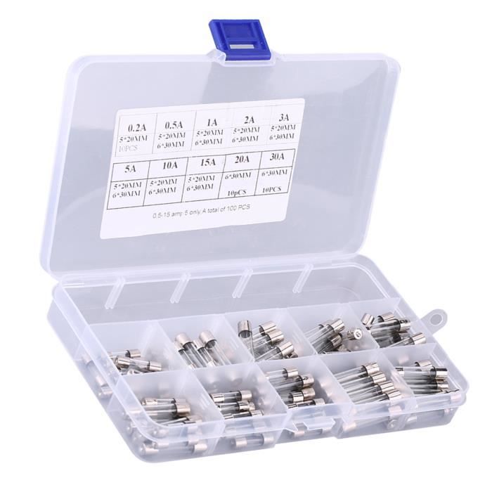 Omabeta Tube à fusible Assortiment de Tubes à Fusibles en Verre pour Voiture – Protection des ...
