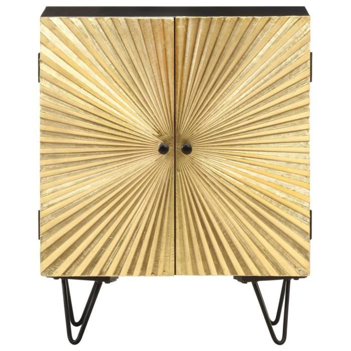 STAR®7493 MODERNE Buffet avec façade en laiton 60x30x74 cm Bois de ...