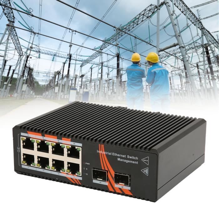 Commutateur Ethernet Gigabit 8 Ports Qiilu Montage Mural Din Rail