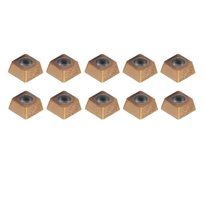 Qiilu Insertion de tournage 10 pièces tournant Insert carbure lame tour Cutter fraisage CNC Kit ...
