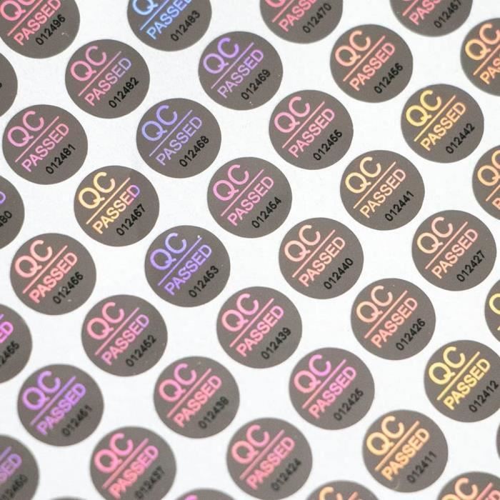 1100 Étiquette Laser Holographique Qc Pass, Autocollant D’Étiquette De ...