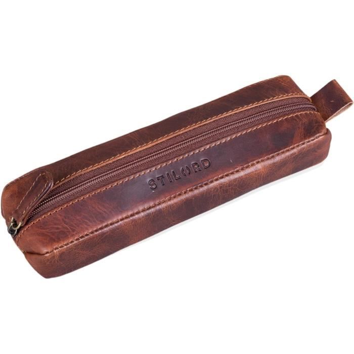 'Quinn' Trousse De Stylo Plumier En Cuir Vintage Stylos Plumier En Cuir Vintage Porte-Plume ...