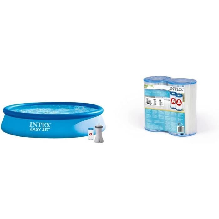 Intex kit Piscine Easy Set autoportante (ø) 3,96 x (h) 0,84m & Lot de 2 ...