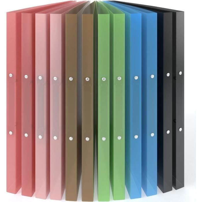 ACROPAQ - 12 x Classeur A4 - Souple, Pastel, 2 anneaux, Dos de 2 cm ...