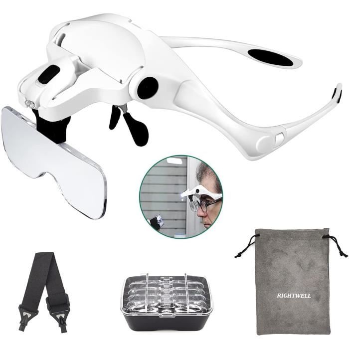 Lunette Loupe avec 2 LED - Rightwell Loupe Eclairante Frontale pour ...