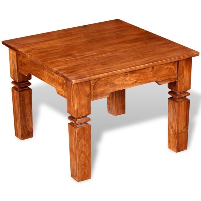 SAL Table basse Bois massif 60x60x45 cm 7324976619121 - Cdiscount Maison