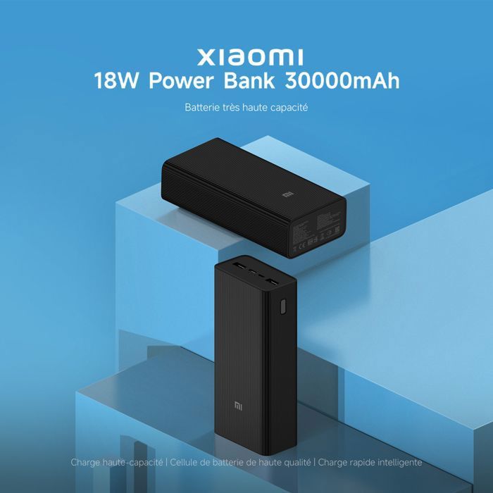 Power Bank - XIAOMI - 30000mAh - Charge rapide intelligente - 3 ...