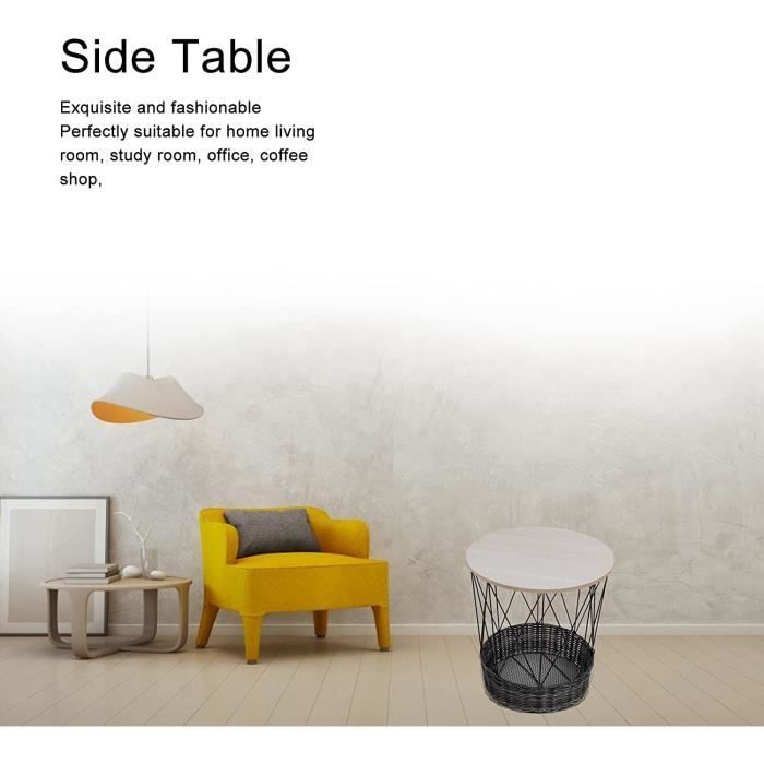Panier de Rangement de Table Basse Moderne, Table d'appoint Ronde ...