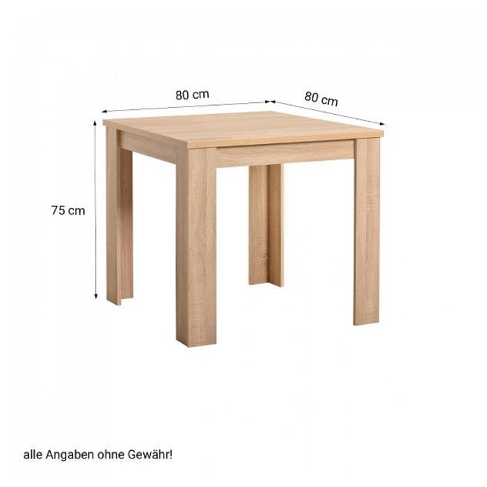 Table à Manger 80x80 cm Chêne 4 Places - Cdiscount Maison