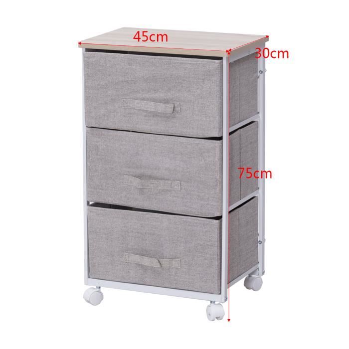 Caisson à tiroirs sur roulettes meuble à roulettes tour de rangement ...