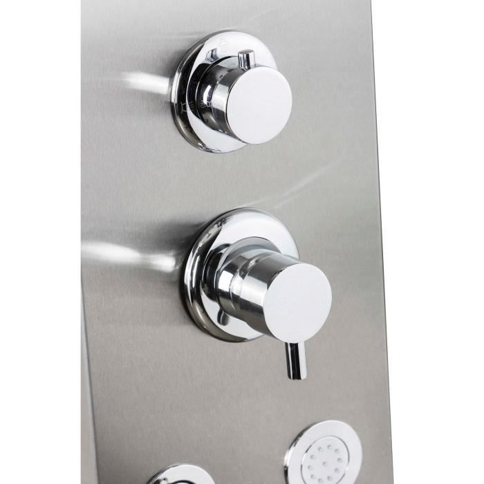 Colonne de Douche Hydromassante en Acier Inox Brossé Mod. City ...